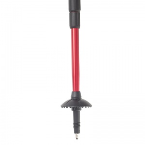 Red Height-Adjustable Hiking Pole with Contoured Handle | Health and Care
