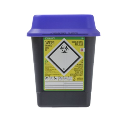 Sharpsafe 5L Blue Sharps Container | Health and Care