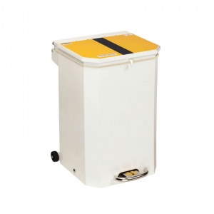 Sunflower Medical 70 Litre Clinical Hospital Waste Bin with Yellow and ...