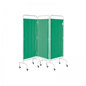 Green Mobile 3-Panel Folding Ward Screen | Health and Care
