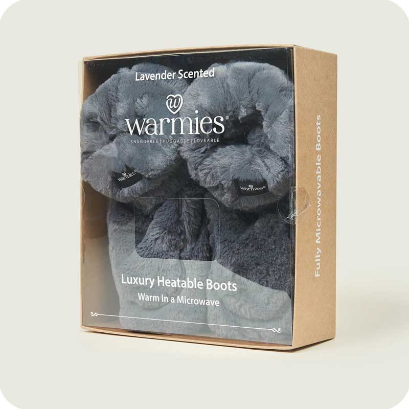 Warmies Luxury Fur Slipper Boots (Grey) | Health and Care