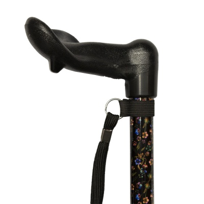 Black Adjustable Anatomical Walking Stick | Health and Care