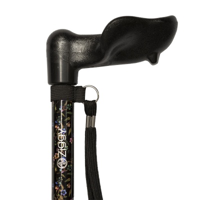 Black Adjustable Anatomical Walking Stick | Health and Care