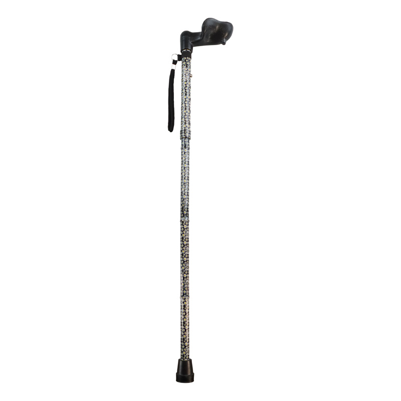 Folding Floral Walking Stick with Crook Handle | Health and Care