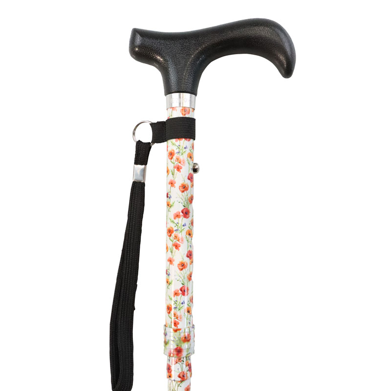 Easy-Folding White Derby Walking Stick | Health and Care