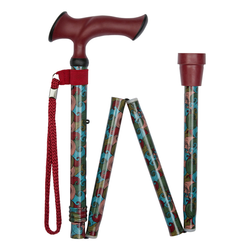 Ziggy Ergonomic Handle Walking Stick (Red) | Health and Care